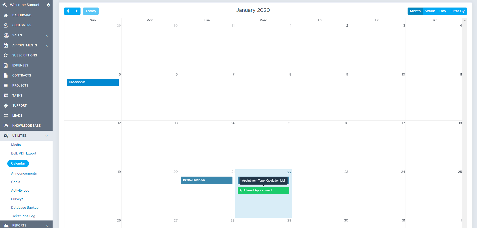 Calendario de citas – Malla Docs